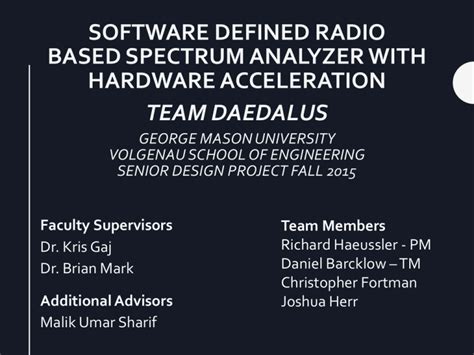 Sdr Spectrum Analyzer With Hardware Acceleration Team Daedalus