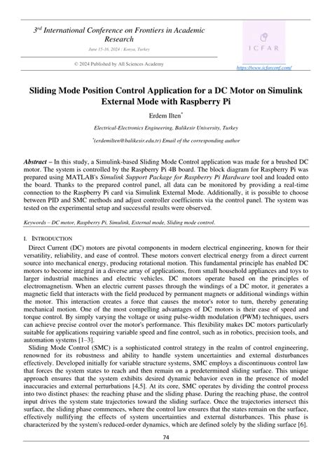 pdf sliding mode position control application for a dc motor on