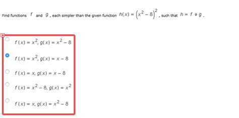 Solved Find Functions F And G Each Simpler Than The Given