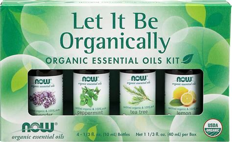 Now Essential Oils Let It Be Organically Kit 4x10ml