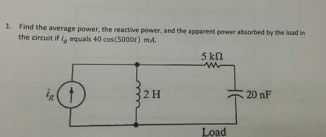 Solved Find The Average Power The Reactive Power And Th Chegg