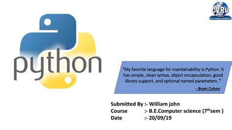 Presentation On Python PPTX Programming Languages Computing