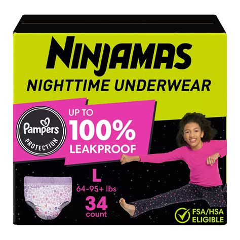 Ninjamas Nighttime Girls Underwear Large Shop Training Pants At H E B