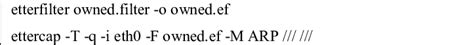 Command To Run Ettercap With Specific Parameter Download Scientific