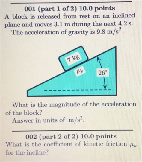 Solved Part Of Points A Block Is Released Chegg