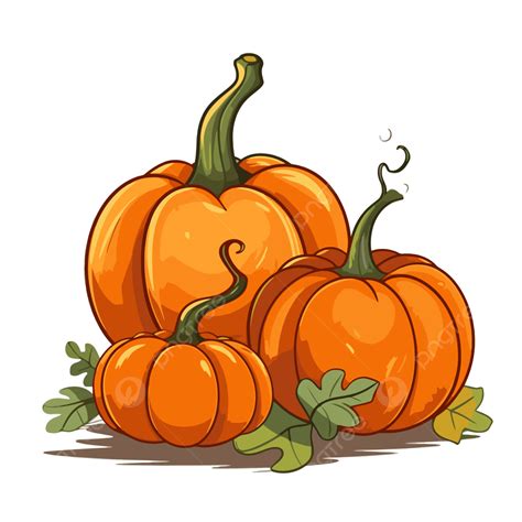 Fall Pumpkins Clipart Cartoon Illustration Of Pumpkins With Leaves Vector Fall Clipart Cartoon