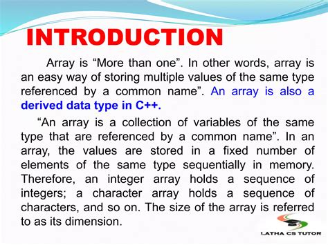 arrays in c in tamil tnscert syllabus ppt ppt