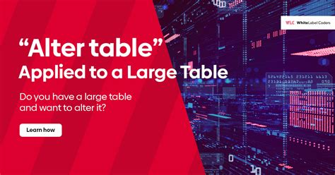 Alter Table” Applied To A Large Table White Label Coders