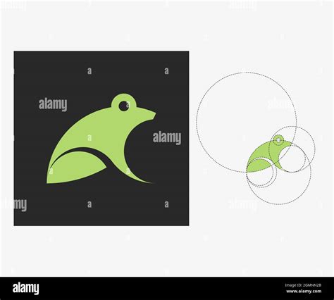 Vector Frog In Golden Ratio Style Editable Illustration Stock Vector