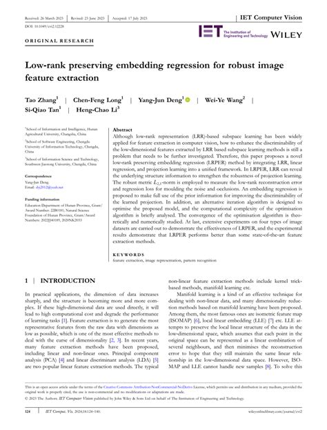 Pdf Low‐rank Preserving Embedding Regression For Robust Image Feature Extraction