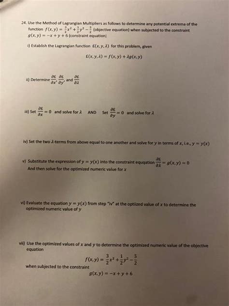 Solved 24 Use The Method Of Lagrangian Multipliers As