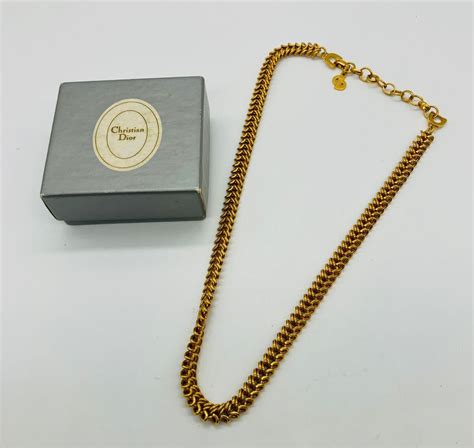 【目立った傷や汚れなし】8e8 必見 良品 Christiandior クリスチャンディオール Cd ゴールドカラー ネックレス 喜平調