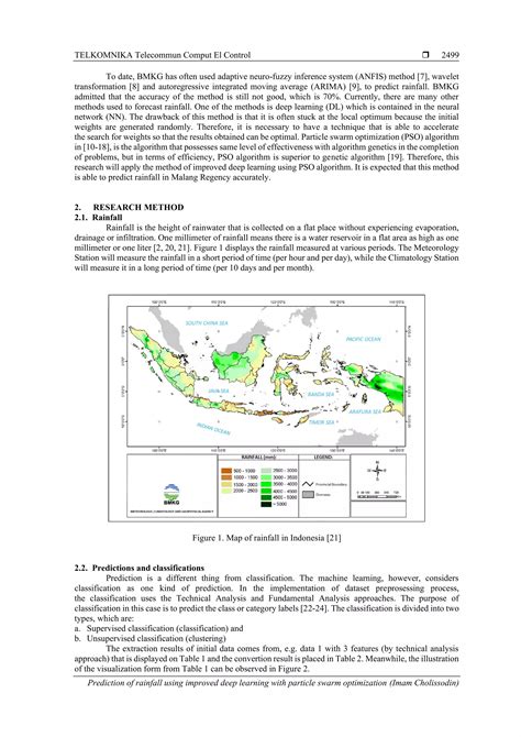 prediction of rainfall using improved deep learning with particle swarm