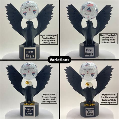 Golf Eagle Trophy Customize Lettering Available Etsy