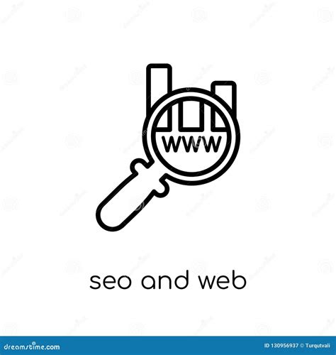 Seo And Web Icon Trendy Modern Flat Linear Vector Seo And Web I Stock Vector Illustration Of
