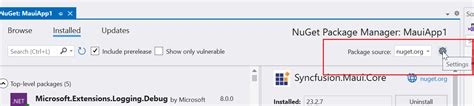 how to install the maui custom nuget in the windows machine