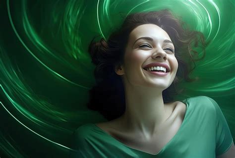 Premium Photo Woman Smiling In The Style Of Curvaceous Simplicity