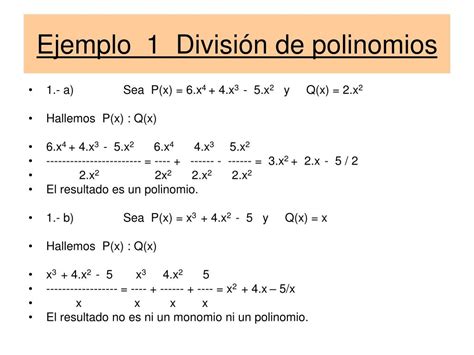 Ppt DivisiÓn De Polinomios Powerpoint Presentation Free Download