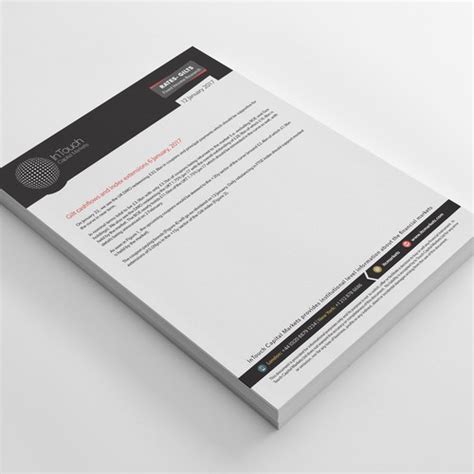 Research Report Design Simple Clear Header Footer Stationery Contest