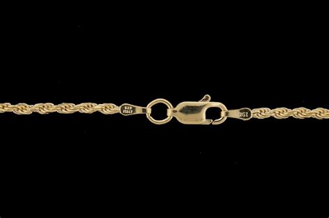 Gold Plated Sterling Silver Diamond Cut Rope Chain 185mm Virtual