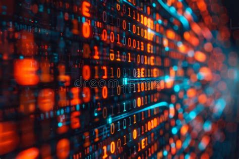 A Stunning Display Of Binary Code Streams In Bright Blue And Orange
