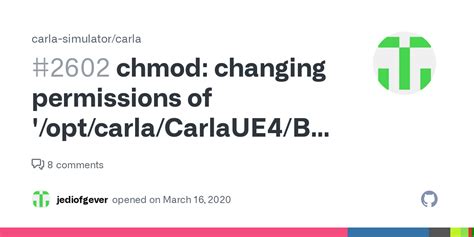 Chmod Changing Permissions Of Opt Carla CarlaUE Binaries Linux CarlaUE Linux Shipping