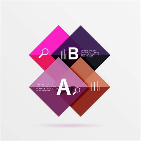 Premium Vector Overlapping Square Infographics Vector Template Background For Workflow Layout