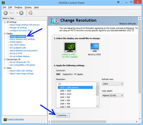 Nvidia Control Panel Customize Blur Busters