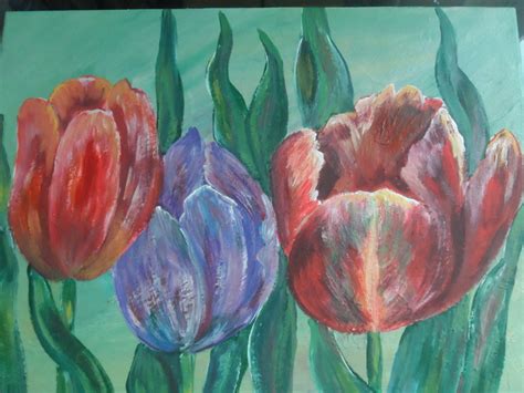 Иллюстрация Тюльпаны в стиле живопись
