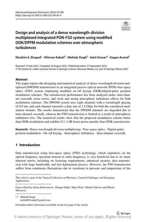 Design And Analysis Of A Dense Wavelength Division Multiplexed
