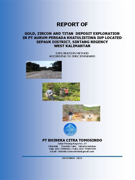 Exploration Report Jorc Standard Pdf Deposition Geology