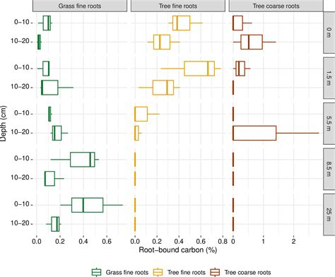 Frontiers Spatial Distribution Of Tree And Grassland Fine Roots In An Alley Cropping System