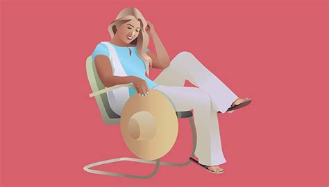 وکتور کاراکتر دختر جوان شاد نشسته روی صندلی ایران پیک پیکفری