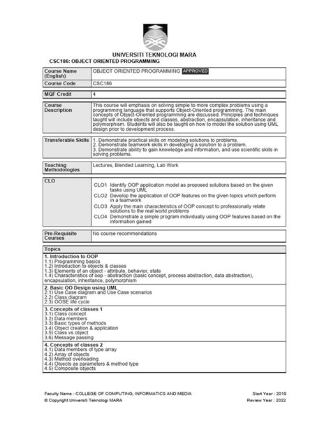 Object Oriented Programming Pdf Method Computer Programming Object Oriented Programming