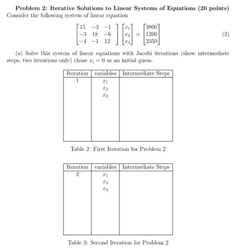 solved problem 2 iterative solutions to linear systems of