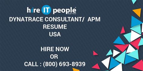 Dynatrace Consultant Apm Resume Hire It People We Get It Done