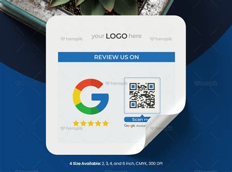 Google Business Rating Review Square Sticker Design Template Heropik