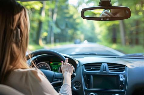 Woman Driving Car For Test To Get Drivers License Premium Ai Generated Image
