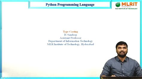 Lec11 Python Programming Type Casting By Mr D Sandeep Youtube