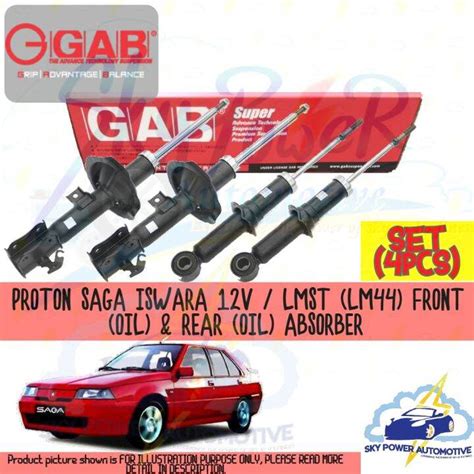 Proton Saga Iswara Lmst Lm44 Gab Super Oil Shock Absorber Set 4pcs