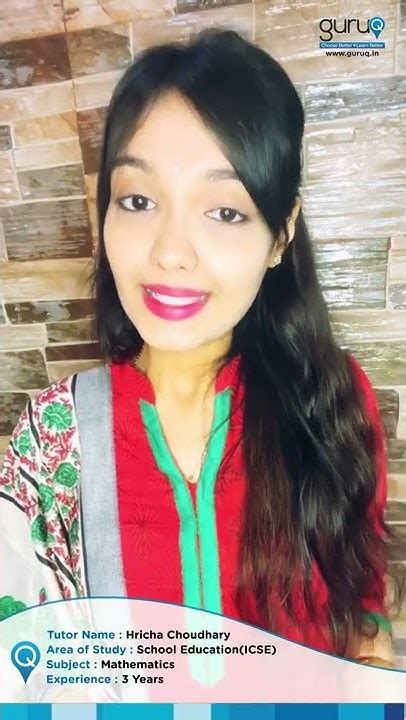 Know Your GuruQ Tutor : Hricha Chaudhary @GuruQIndia - YouTube
