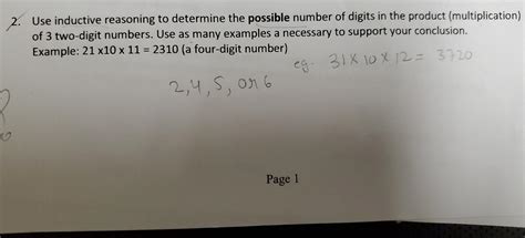 Solved 2 Use Inductive Reasoning To Determine The Possible Chegg Com