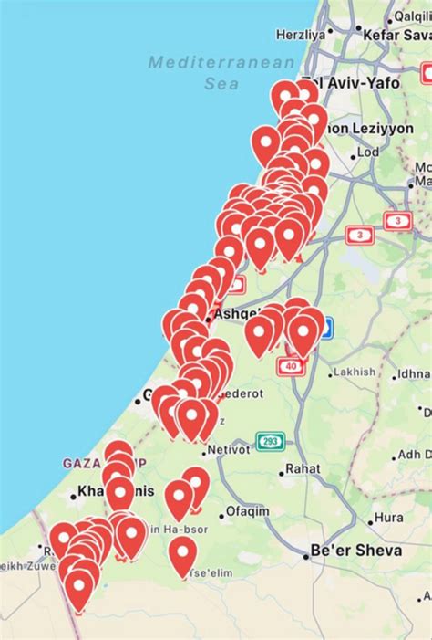 Μεσανατολικό Αντεπίθεση του Ισραήλ με αεροπορικά πλήγματα στη Γάζα Χάρτης με το πού έπεσαν οι