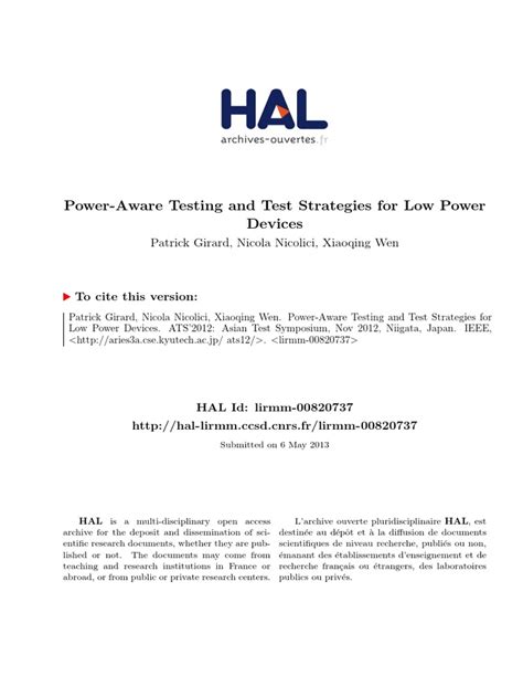 Power Aware Testing Strategies Slides Pdf Pdf Electrical Circuits