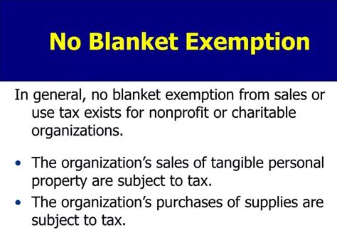 Ppt No Blanket Exemption Powerpoint Presentation Free Download Id