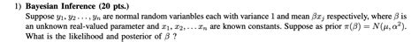 Solved Bayesian Inference Pts Suppose Y Y Chegg