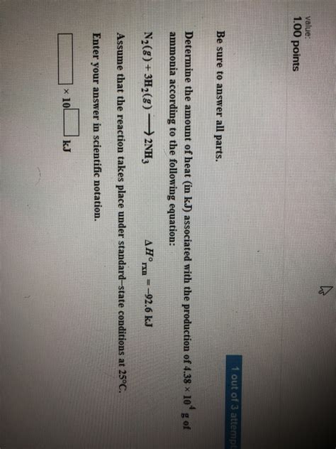 solved value 1 00 points 1 out of 3 attempt be sure to