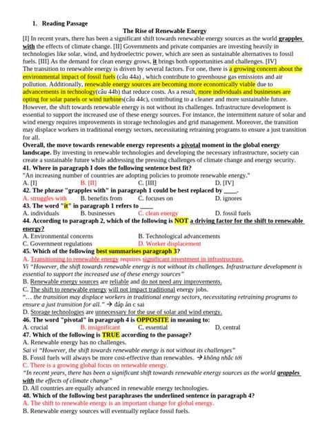 Reading Passage 10 Questions G I Pdf Renewable Energy Energy