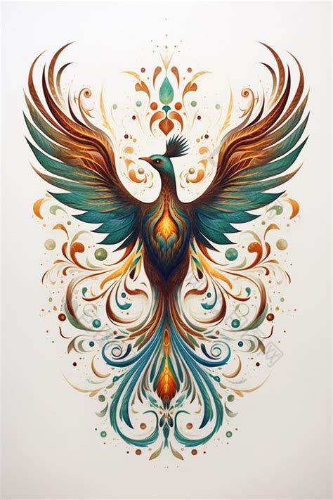 凤凰插画纹章png下载 包图网