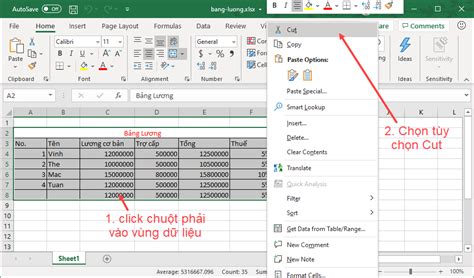 di chuyển dữ liệu trong excel học excel cơ bản viettuts